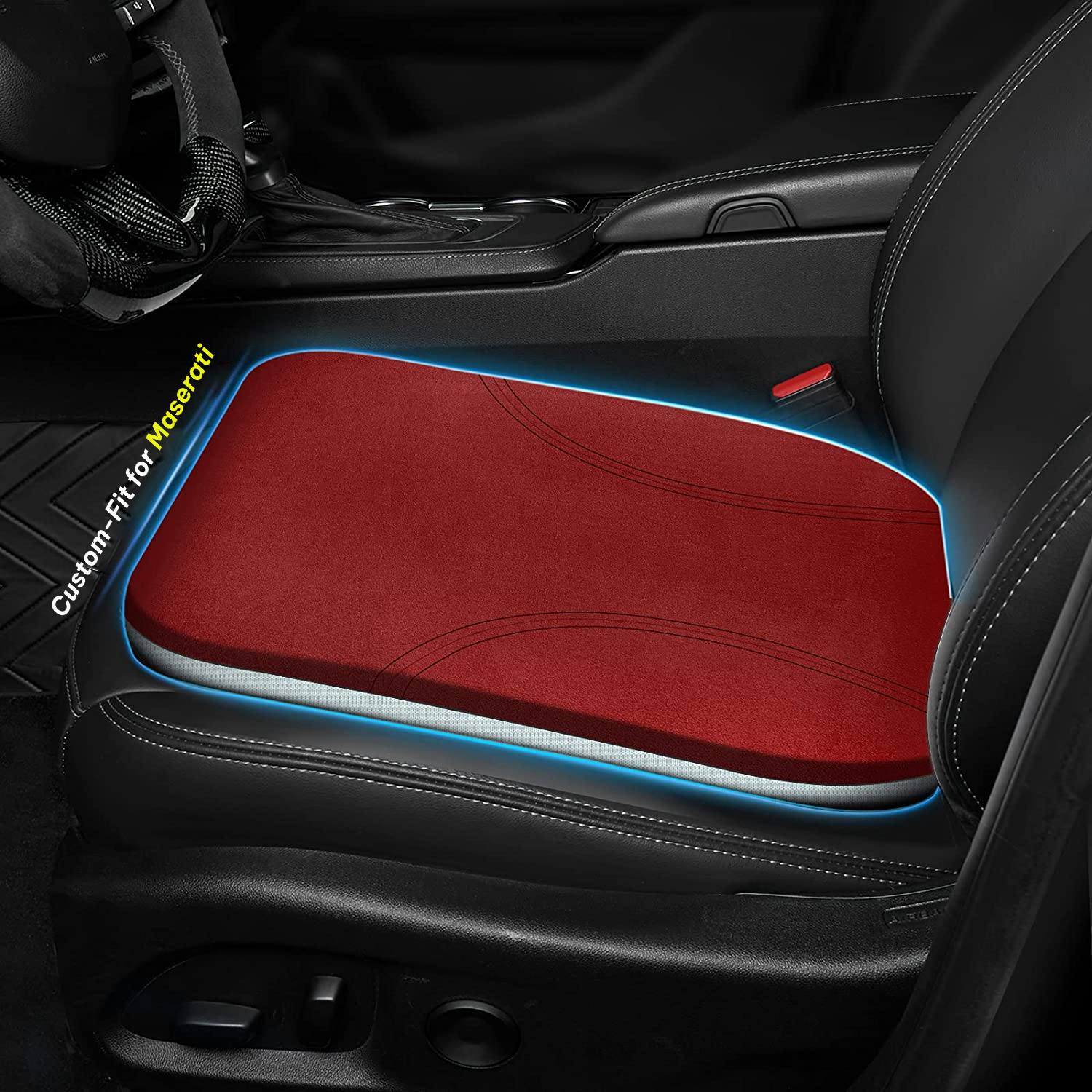 Custom Maserati Car Seat Cushion | Memory Foam Comfort & Height Boost