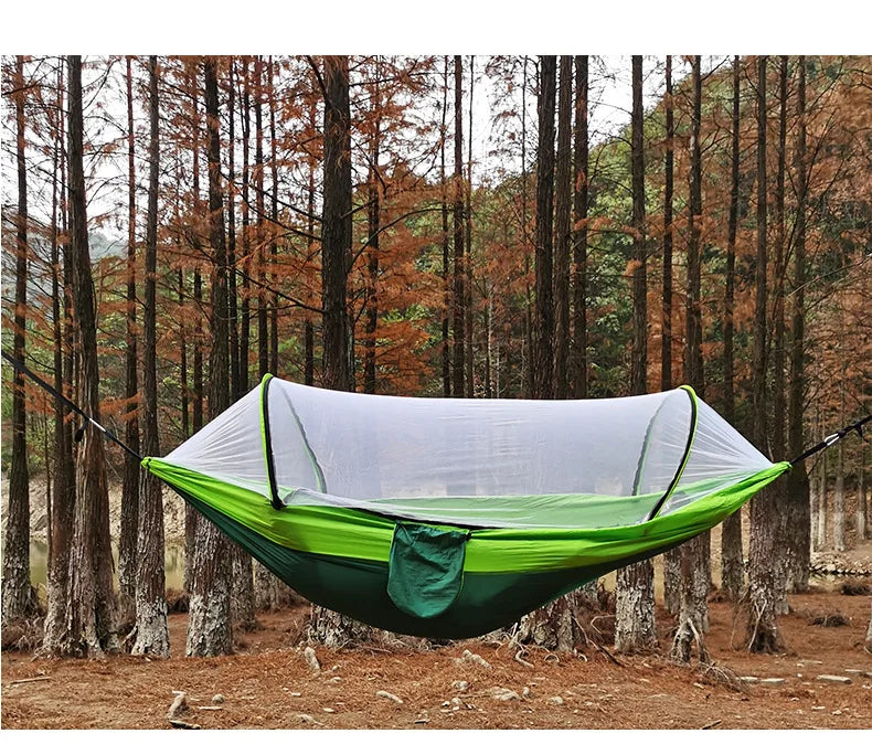 Automatic Quick-Opening Mosquito Net Hammock for Camping Comfort