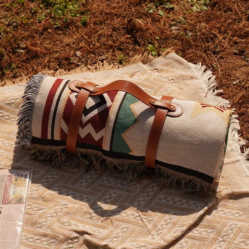 Bohemian Carpet Camping Picnic Mat Outdoor Camping Supplies with Ethnic ...