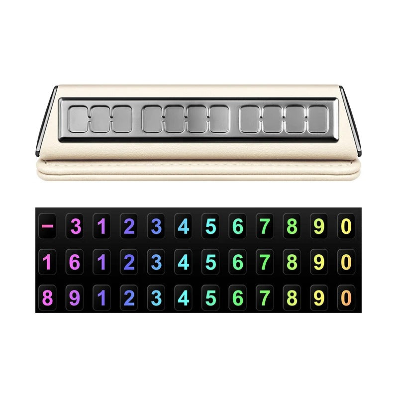 Car Leather Temporary Parking Plate – Mobile Phone Number Display Card ...