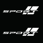Matte Black Sport Logo Decals - 2pcs 16-inch Car Stickers