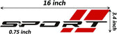 Matte Black Sport Logo Decals - 2pcs 16-inch Car Stickers