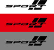Matte Black Sport Logo Decals - 2pcs 16-inch Car Stickers