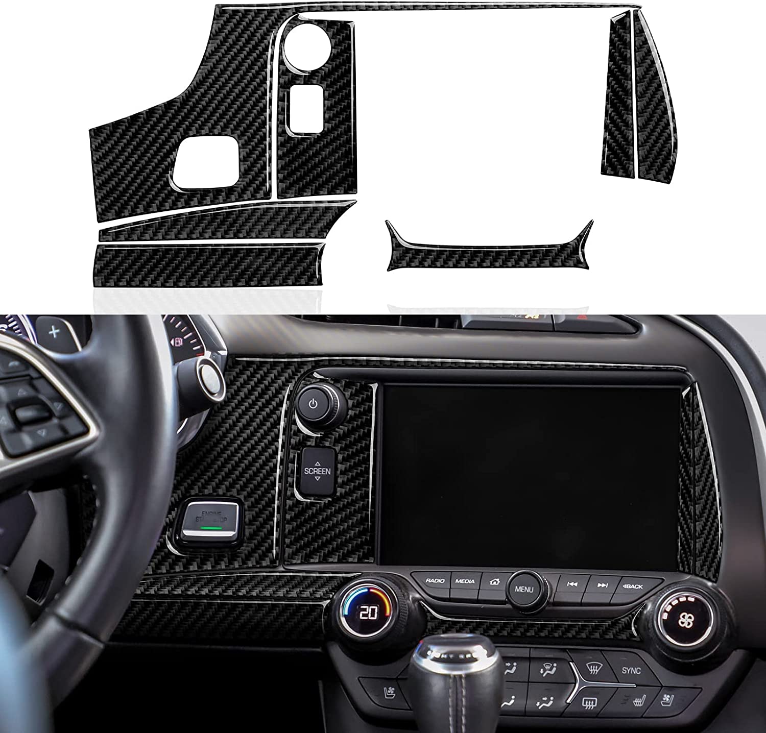 Corvette C7 Headlight Switch Panel Sticker | Carbon Fiber Trim